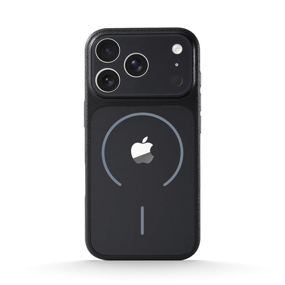 Noble Black | iPhone MagSafe Faux Leather Textured Case – graffittibox